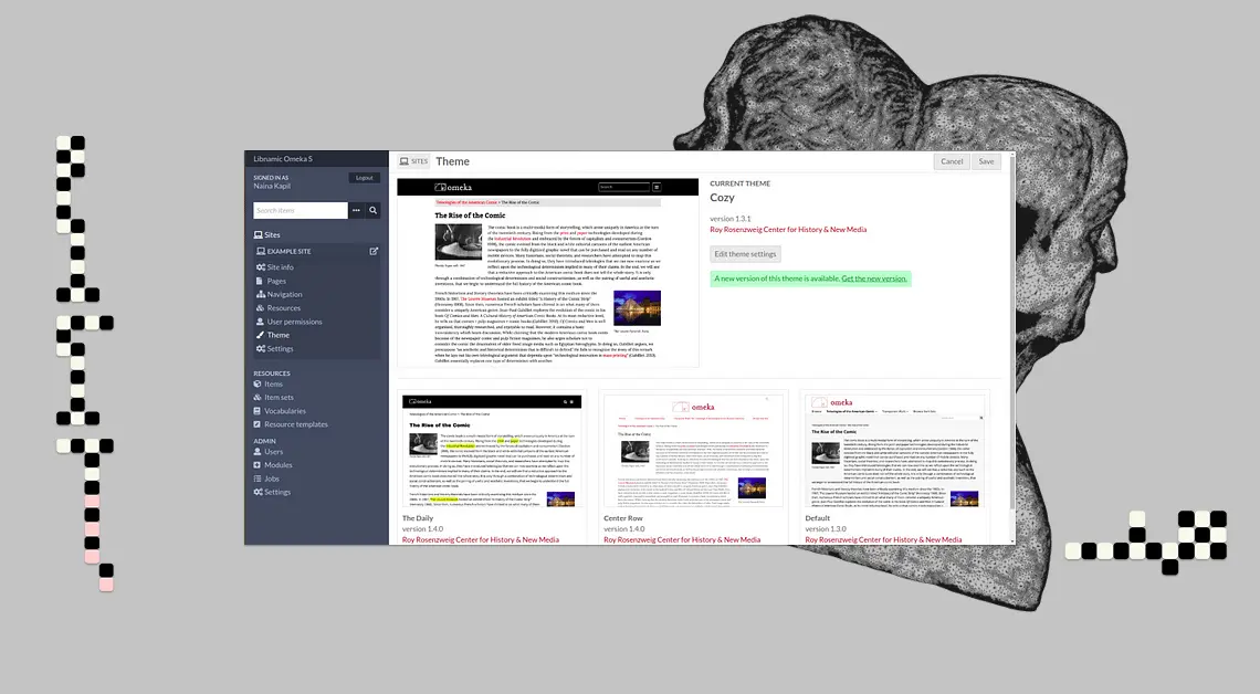 Selection of a theme on Omeka S | Humanidades Digitales - Libnamic